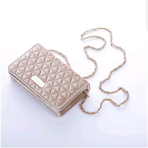 bebe | Bags | Bebe Margeaux Crossbody Bag In Champ Quilted Velvet ...
